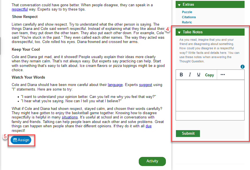 Lesson Navigation – Achieve3000 Literacy