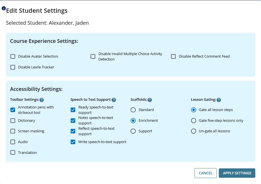 Edit Student Information – Achieve3000 Literacy